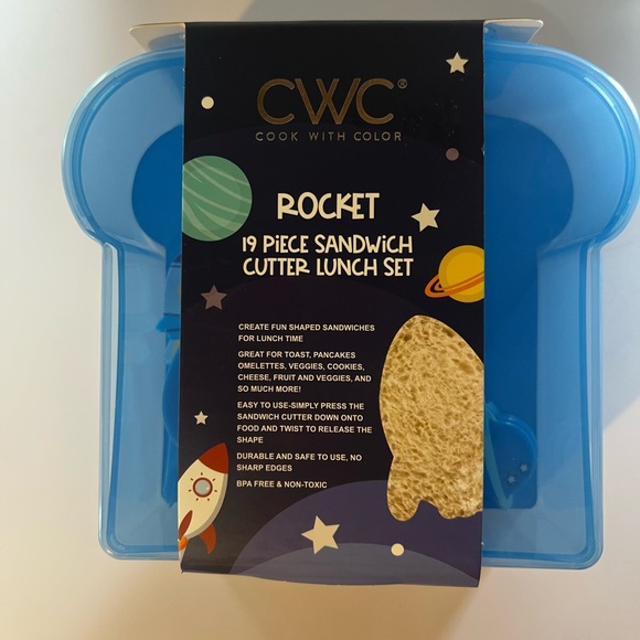 Other | Cwc Kids Blue Rocket Lunch Set 19pc Sandwich Cutter Space Picks ...